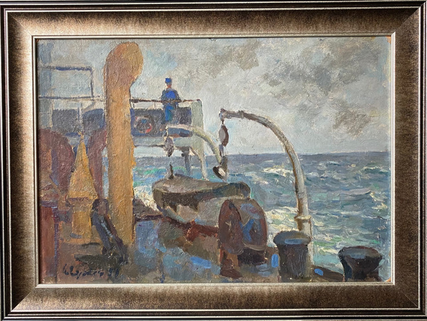 Картина. Гурвич М.И.(1907-1992) "В Северных морях" 1951 год . Живопись ...