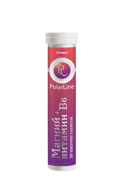 Магний + витамин В6, PolarLine, шипучая таблетка по 3,8 г, 20шт ...