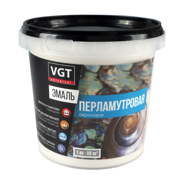 Эмаль VGT Универсальная., Водно-дисперсионная, Полуглянцевое покрытие ...