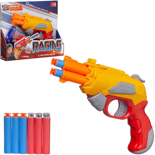 Игровой набор Junfa бластер космический, 6 мягких пуль, мишень желто-красный - купить с ...