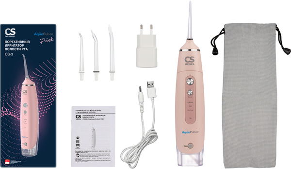Ирригатор полости рта CS Medica CS-3-PORTABLE SoftPink (розовый ...