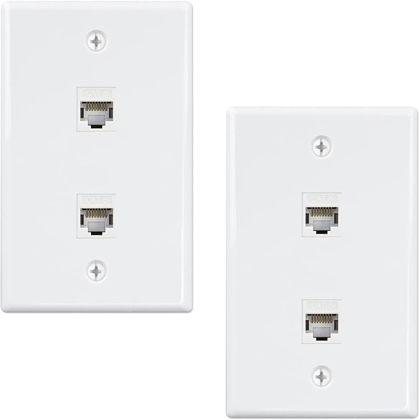 2 шт 2 портовая настенная панель Ethernet гнездо Cat6 для разъема