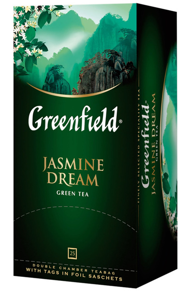 Чай зеленый GREENFIELD Jasmine Dream, 25 пак. - 3 штуки - купить с доставкой по выгодным ценам в ...