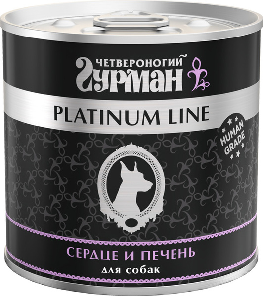 Корм Четвероногий гурман Platinum Line (в желе) для собак, сердце и ...