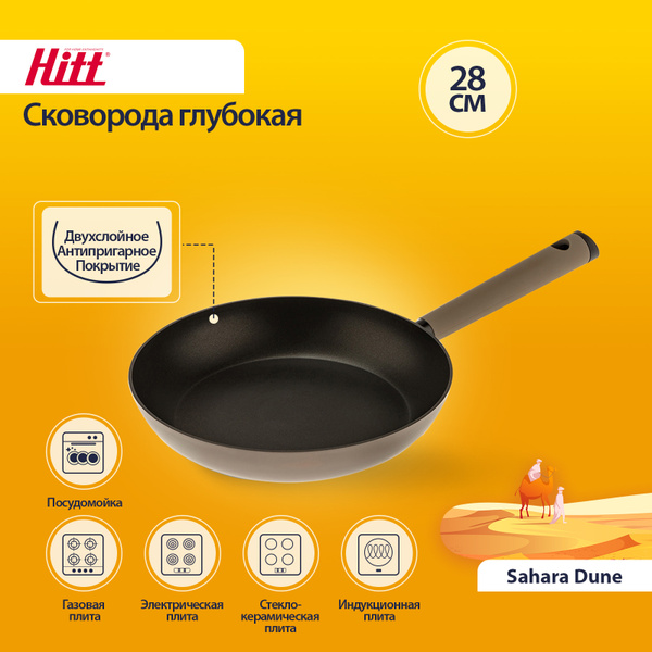 Сковорода HITT из алюминия, с антипригарным покрытием, подходит для ...