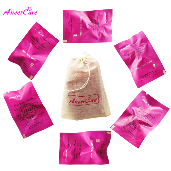 Тампоны оригинальные женские лечебные китайские Yoni Detox Pearls от AneerCare, курс 6 шт. Фито ...