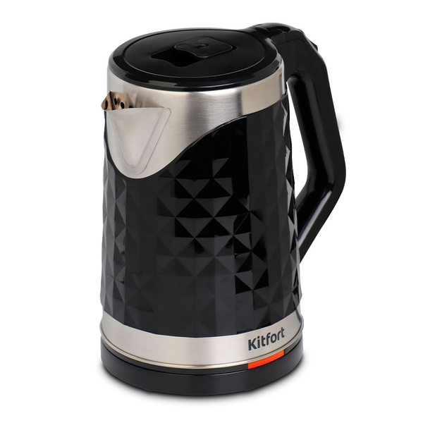 Электрический чайник Kitfort КТ-6165, черный, серебряный, мощность 1850 - 2200 ВТ, объем 2 л ...