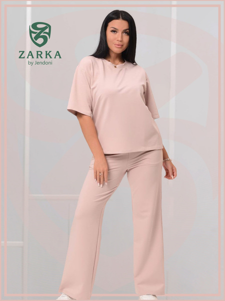 Комплект одежды Женский ZARKA Повседневный розовый, размер 44 Футер Однотонный, рост 164-170 ...