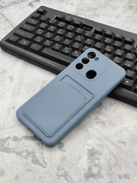 Чехол с картхолдером для TECNO Spark 8C / Spark Go 2022 (серый) / POKET ...