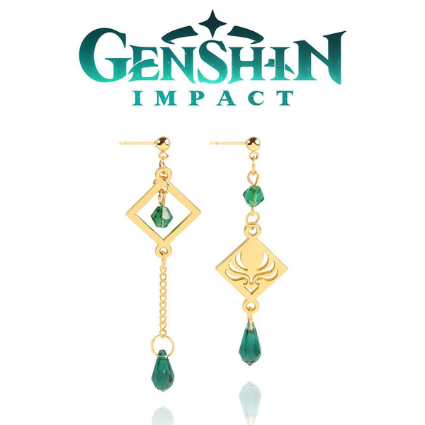Геншин импакт Genshin Impact серьги, анемо - купить с доставкой по ...