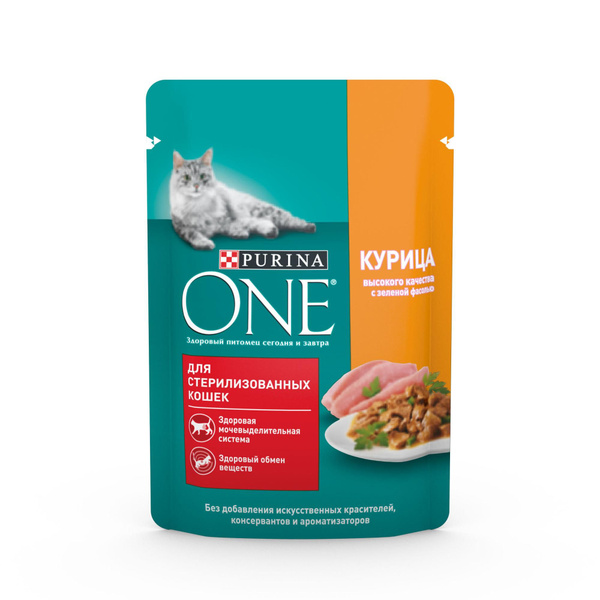 Purina One влажный корм для взрослых стерилизованных кошек, курица и ...