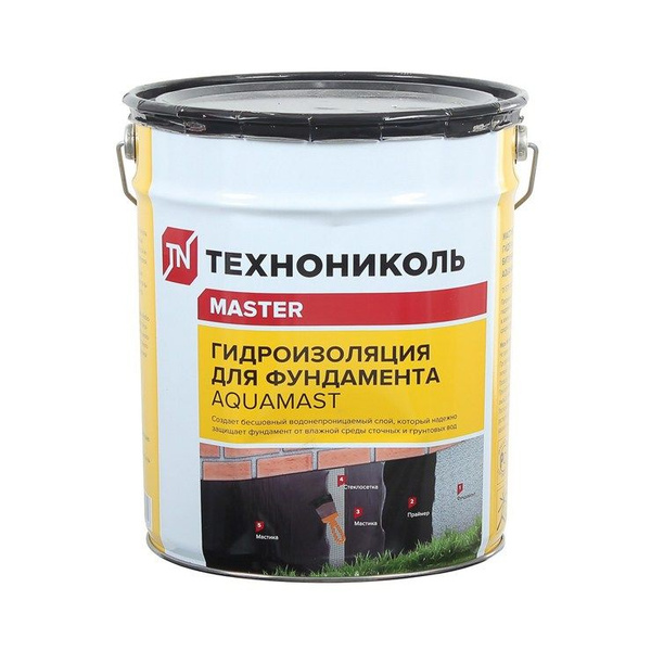 Технониколь гидроизоляция фундамента AQUAMAST, ведро 18 КГ - купить с ...