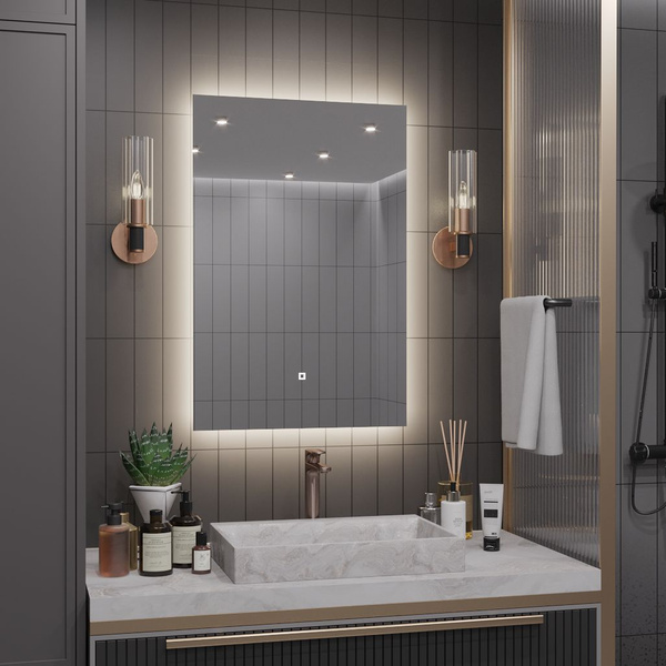 Зеркало для ванной Alias "Квартал с подсветкой 490 шт", 120 см х 80 см - купить по выгодным ...