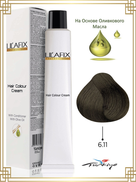LILAFIX PROFESSIONAL Перманентная крем-краска для волос, 6/11 Темный ...