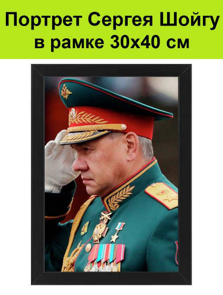 Портрет Сергея Шойгу в рамке 30х40 см / картина, постер, плакат Сергей ...