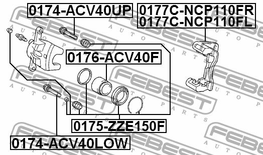 Втулка направляющая тормозного суппорта перед прав лев Febest 0174 ...