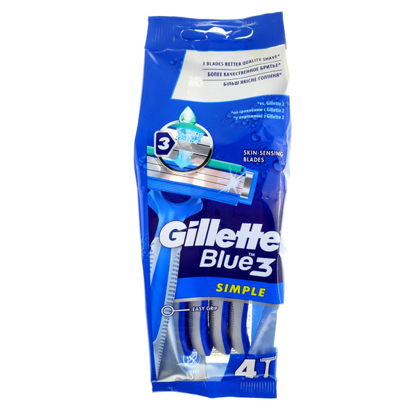 Набор бритвенных станков одноразовых Gillette blue 3 Simple, 4шт ...