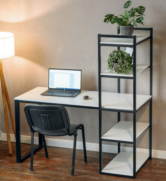 Письменный стол LoftDC Стол со стеллажом Birman, 100х60х150 см - купить ...
