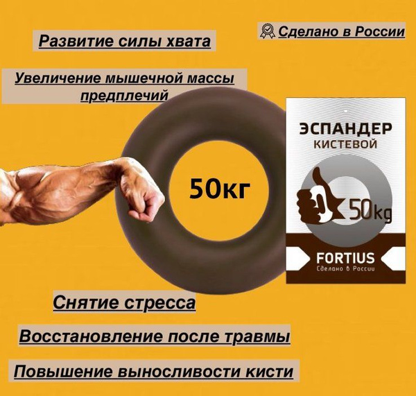Эспандер Кистевой Fortius, max нагрузка 50 кг - купить по выгодной цене ...