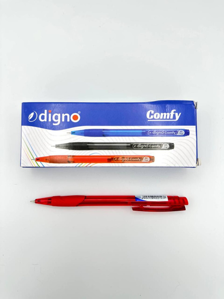 Набор шариковых ручек Digno Comfy, 0.7 мм, цвет-красный, 10 штук купить ...