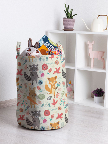 Корзина для игрушек JoyArty мягкий ящик для одежды ванной предметов аксессуаров принт в комнату ...