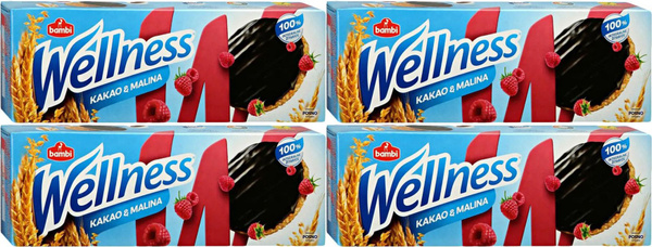 Печенье Bambi Wellness Злаковое со вкусом малины покрытое глазурью ...