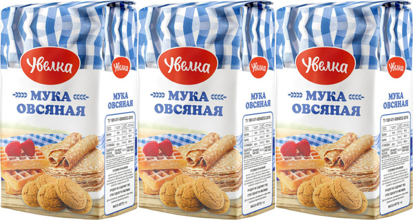 Мука Увелка Овсяная, комплект: 3 упаковки по 1 кг - купить с доставкой ...