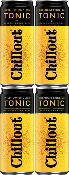 Газированный напиток Chillout Premium English Tonic 0,33 л, комплект: 4 ...