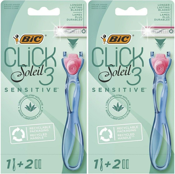 Бритвенный станок Bic Click 3 Soleil Sensitive 1 ручка и 2 сменные ...