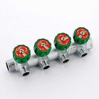 Распределительный коллектор FAR Multifar НВ 3/4"-1/2"НР. 4 выхода ...
