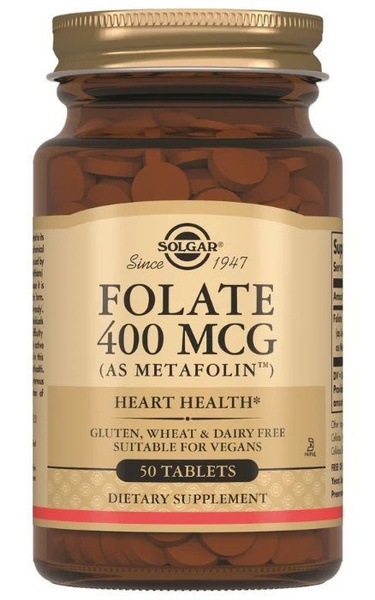 Solgar Folate 400 mcg Metafolin (Солгар Фолат 400 мкг Метафолин), 50 ...