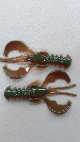 Силиконовая приманка Рак (Yabby) 40 мм, Моторное масло (Motor Oil Red ...