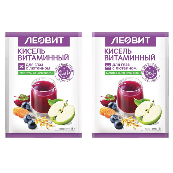 Кисель ЛЕОВИТ Витаминный для глаз с лютеином, 18 г - купить с доставкой ...
