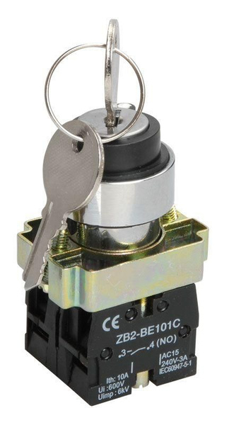 Переключатель LAY5-BG45 на 2 положения с ключом без фиксации IEK - 1 шт ...