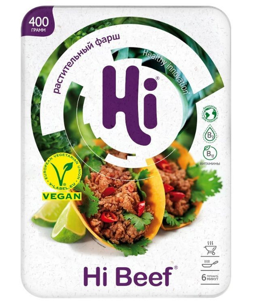 Фарш растительный Hi, 400г / 100% растительный продукт без мяса / можно ...