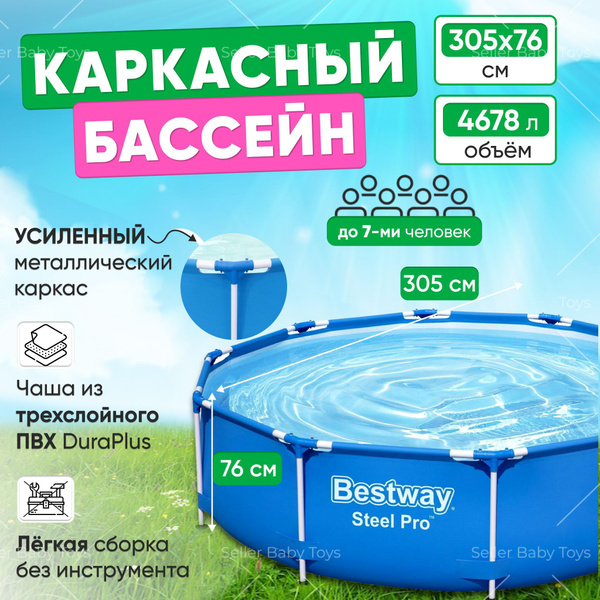 Бассейн Каркасный 305x305x Bestway целевая аудитория: Взрослая, Детская ...