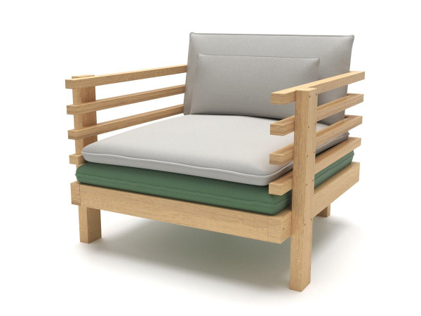Садовое кресло Soft Element Атлантик-С Ash Green, массив дерева, велюр ...
