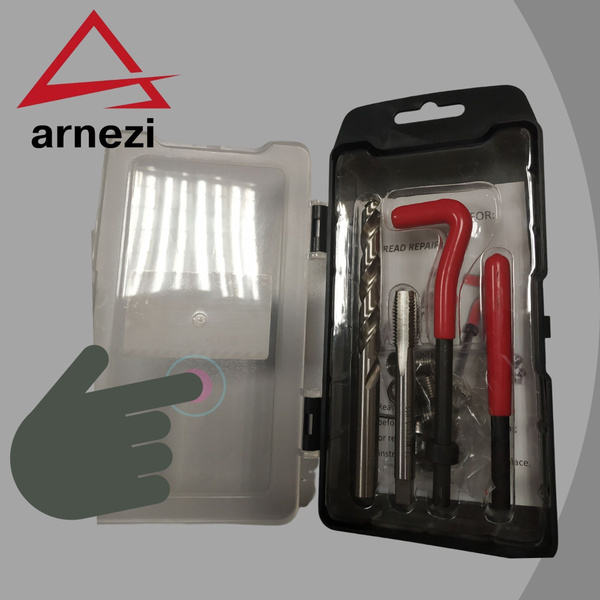 Набор для восстановления резьбы М12*1.5 (сверло,метчик,вставки) ARNEZI ...