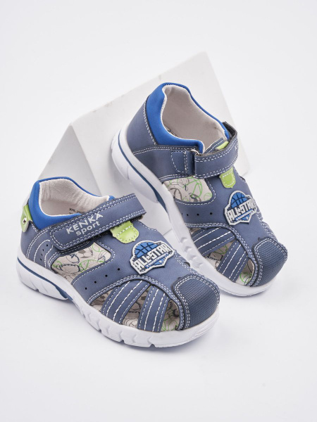 Сандалии Мальчики KENKA, размер 30 Искусственная кожа Без каблука Легкая модель, Закрытый нос ...