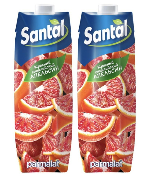 Напиток сокосодержащий Santal Красный сицилийский апельсин, 1 л х 2 шт ...