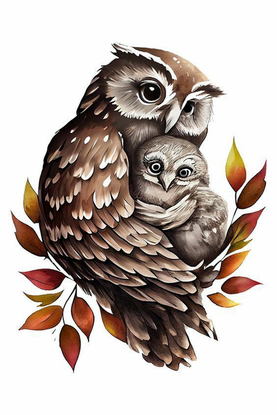 Термонаклейка на все виды и любой цвет одежды 30х21см (DTF) Сова, Арт купить на OZON по низкой ...