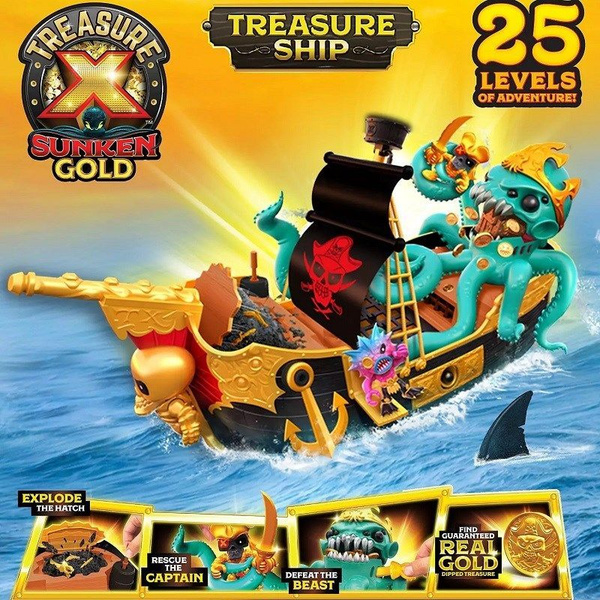 Игрушка Treasure X Sunken Gold Treasure Ship/Пираты Корабль/25 уровней ...