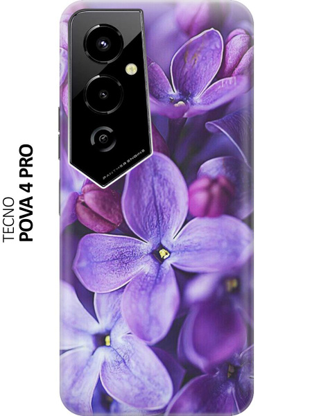Силиконовый чехол Фиолетовая сирень на Tecno Pova 4 Pro / Техно Пова 4 ...
