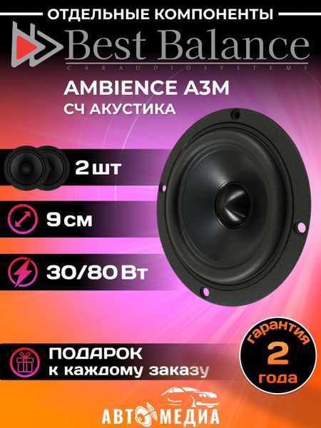 Автомобильные колонки Best Balance A3M среднечастотные динамики 3 дюйма ...
