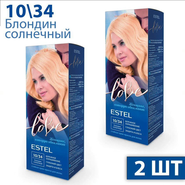 Estel Love Стойкая крем-краска для волос тон 10/34 Блондин солнечный EL10/34 2 шт - купить с ...
