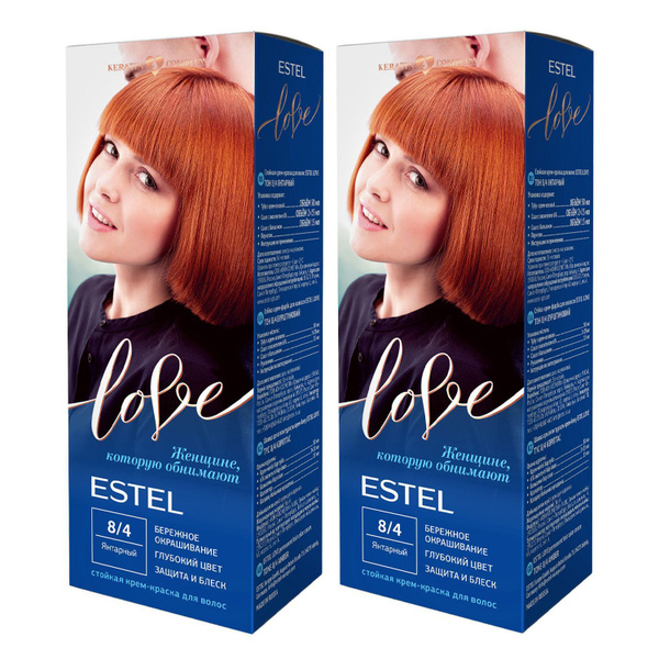 ESTEL LOVE Крем краска 8/4 Янтарный 2 шт - купить с доставкой по выгодным ценам в интернет ...