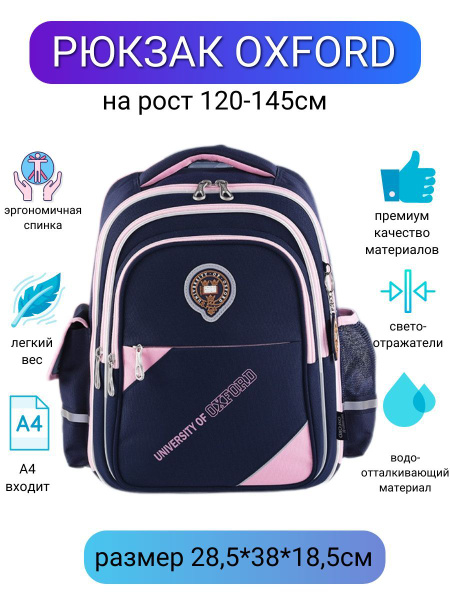 Рюкзак школьный, ортопедический для девочек первоклассниц Universiry of ...