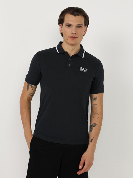 Поло EA7, размер 46, 48, цвет синий, 97% хлопок, 3% эластан - купить по выгодной цене в интернет ...