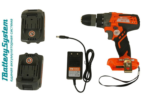Шуруповерт СОЮЗ Аккумуляторный ДШС-18К 1BatterySystem, От аккумулятора ...