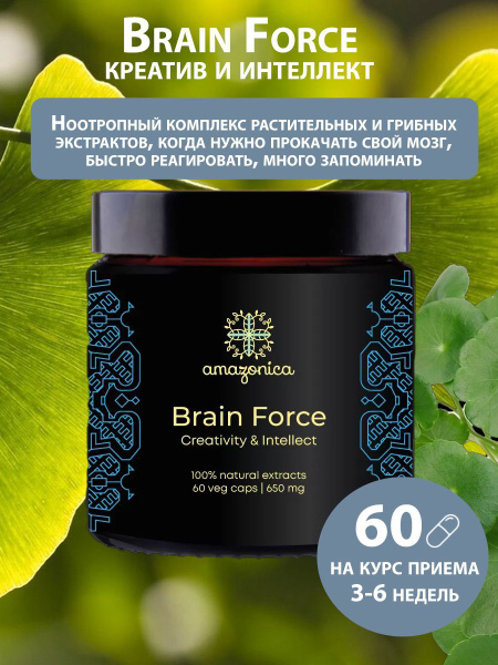Brain Force креатив и интеллект 60 капсул по 650 мг купить на OZON по низкой цене (1078058461)